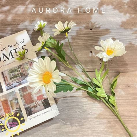 Cành Hoa Cúc Daisy Giả 6 Cánh Hoa Giả Cao Cấp Aurora Home