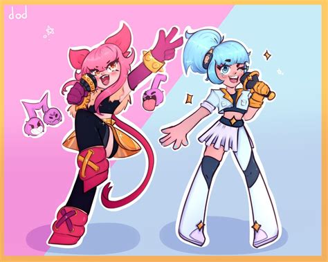 Janet And Melodie Brawl Stars Sevimli Karikatür Retro Mizah Retro