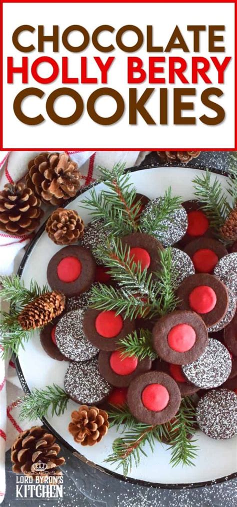 Chocolate Holly Berry Cookies Lord Byrons Kitchen
