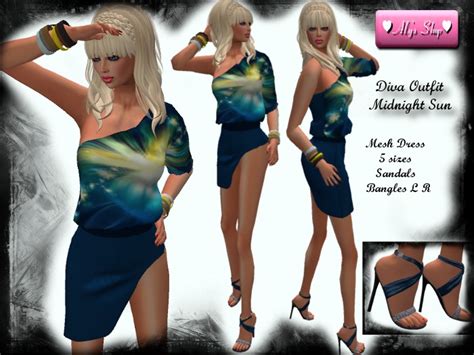 Second Life Marketplace Alys Shop Diva Outfit Midnight Sun