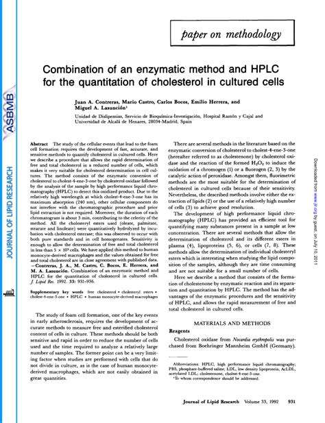Pdf Combination Of An Enzymatic Method And Hplc For The Quantitation
