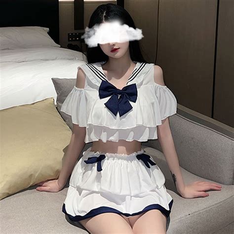 海軍風 水手服 角色扮演服 學生服 上衣＋短裙＋丁字褲 情趣角色服 角色扮演 酒店服 情趣制服 蝦皮購物