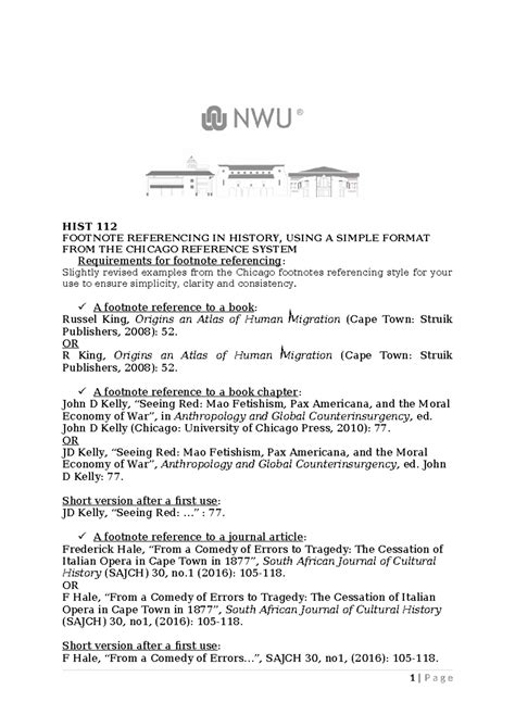 Referencing Footnotes Examples In Chicago Easy Format 1 Hist 112