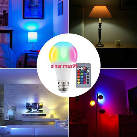 Jual Lampu Bohlam E Led Rgb Lengkap Dengan Remote Watt Watt Watt Shopee Indonesia