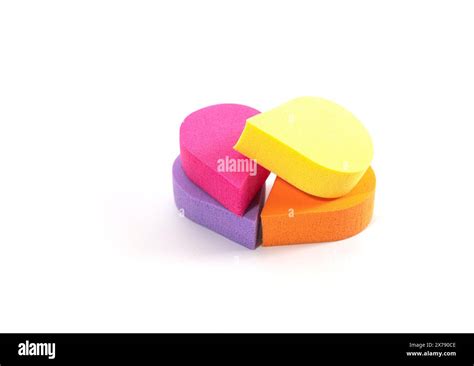 Colorful Cosmetic Makeup Applicator Sponge Set Isolated On White