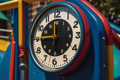 Playground Seesawschool Clock On Wall Premium Ai Generated Image