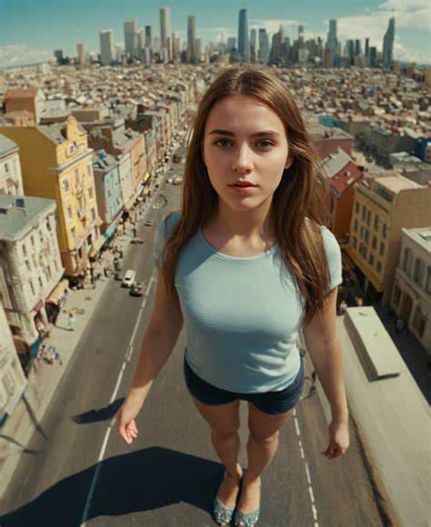 Giantess Girl In A Shrunken City By Dengts On Deviantart