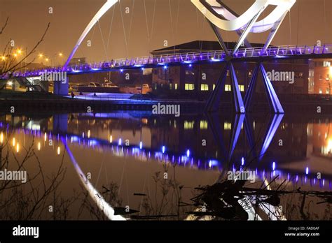 A Night Time View Of The Infinity Bridgestockton On Teesengland