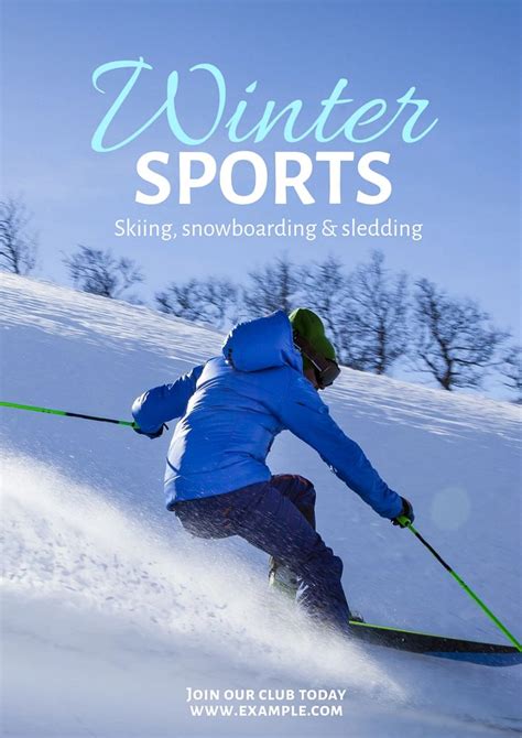 Winter Sports Poster Template Editable Premium Editable Template