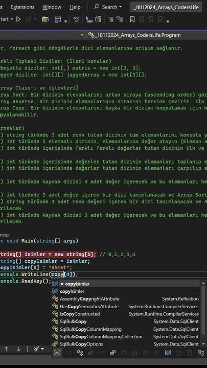C Diziler Referans Tipli Midir Csharp Kodlama Youtube