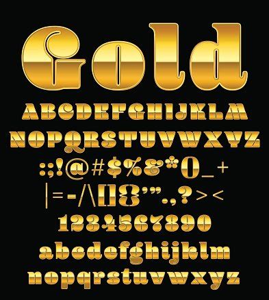 Gold Letter Set Royalty Free Vector Stock FreeImages
