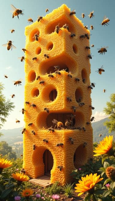 Free Honeycomb Bee Tower Photo Honeycomb Bees Tower Download At