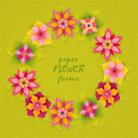 Premium Vector Paper Flower Frame