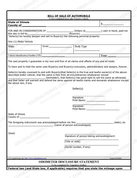 Notarized Odometer Statement With Notary Signature Us Legal Forms