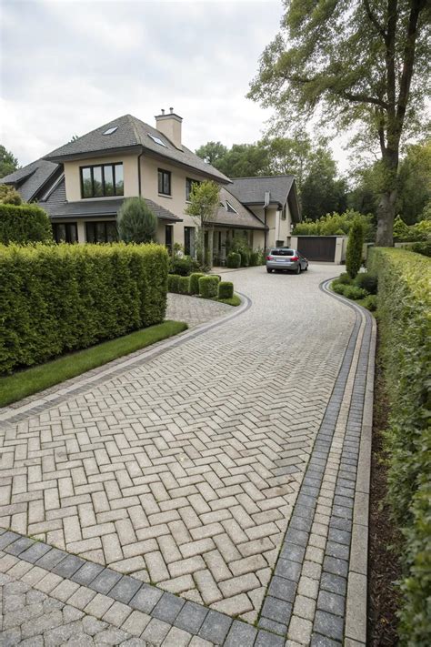 19 Stunning Modern Cobblestone Driveway Ideas