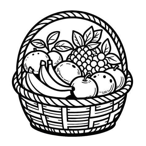 Fise De Colorat Cu Desenați Coș Cu Fructe Imprimabil Gratuit Descărcați Imprimați Sau