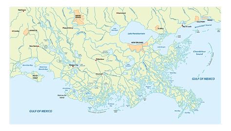 Mississippi River Delta Map 680 Mississippi River Stock