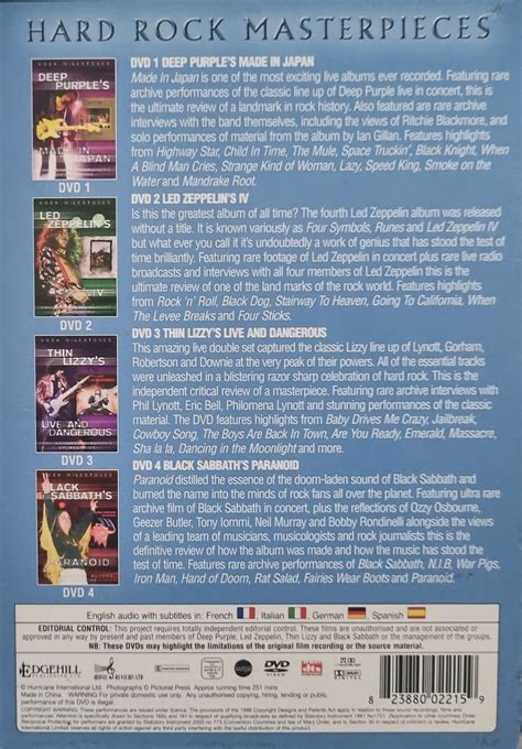 Hard Rock Masterpieces 4 Disc Set Dvd