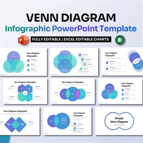 Venn Diagram Infographic Powerpoint Template Business Overlap