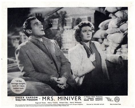 Mrs Miniver Original Lobby Card Greer Garson Walter Pidgeon Smoking Pipe 1942 Ebay