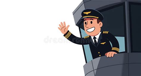 Smiling Pilot In Air Traffic Control Tower Stock Illustration Illustration Of Industry