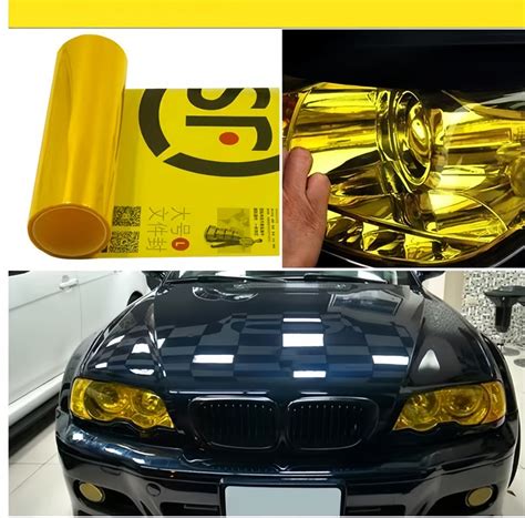 Yellow Pvc Tint Film Wrap For Headlights And Tail Lamps 30cm X 120cm Y