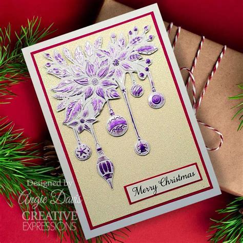 Creative Expressions Poinsettias And Baubles Embossing Folder And Stencil Bundle
