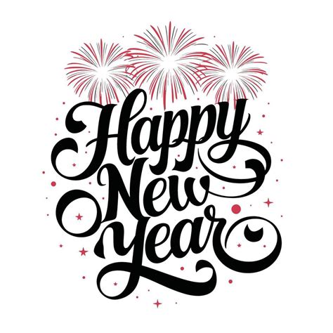 Happy New Year Lettering Design With Fireworks 50596586 Vector Art At