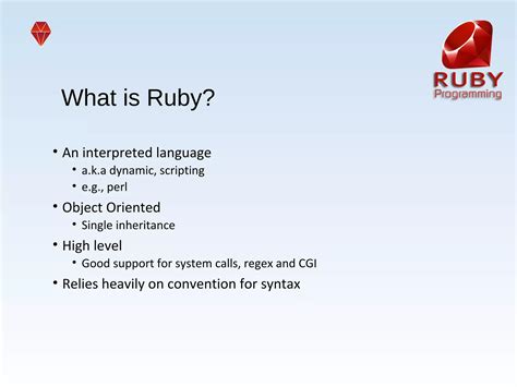 Ruby Programming Introduction Ppt