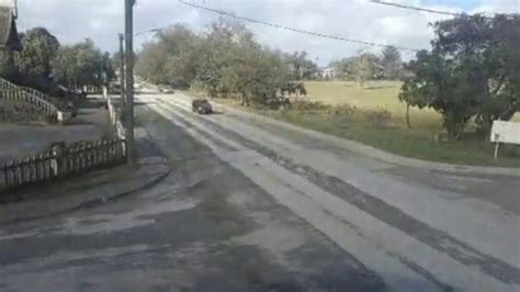 Ash Covered Roads In Tonga After Volcanic Eruption