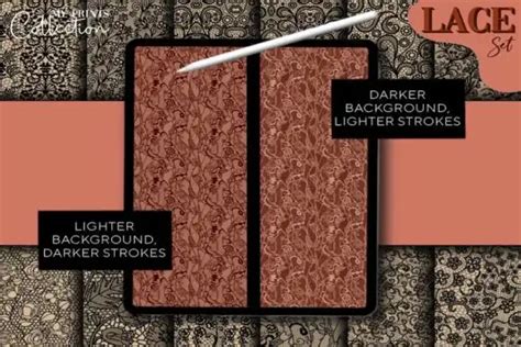 40 Lace Pattern Procreate Brushes Brushes Pack