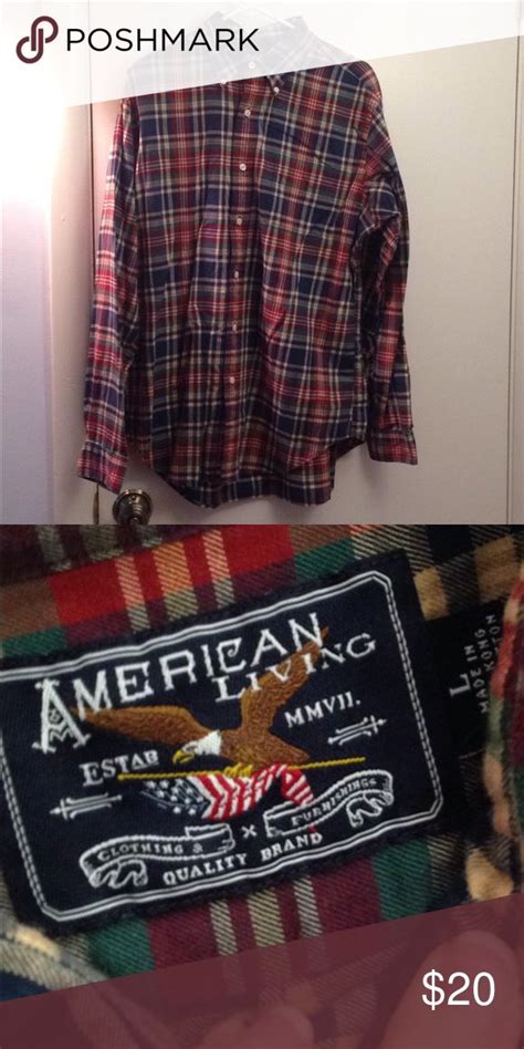 Mens American Living Button Down Casual Button Down Shirts Casual