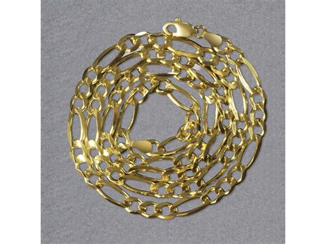 Solid Figaro Chain In 10k Yellow Gold 450 Mm Richard Cannon Jewelry