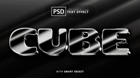 Premium PSD Black Cube Text Effect Editable