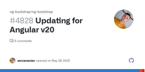 Updating For Angular V20 · Issue 4828 · Ng Bootstrapng Bootstrap · Github