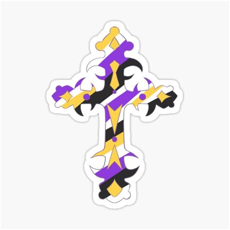 Non Binary Themed Christian Cross Progressive Christianity Sticker