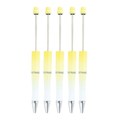 5pcs Beaded Ballpoint Pen Retractable Ballpoint Pen Decompression Pen