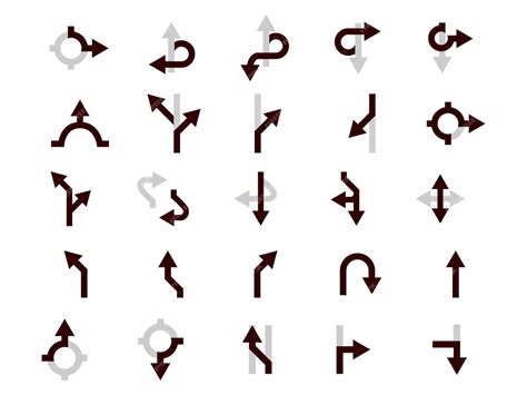 Premium Vector Way Direction Arrows Road Crossroads Pathway