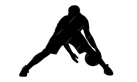 Premium Vector Silhouette Of Basketball Player Dribbling The Ball