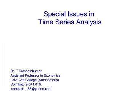 Issues In Time Series Econometrics Pps