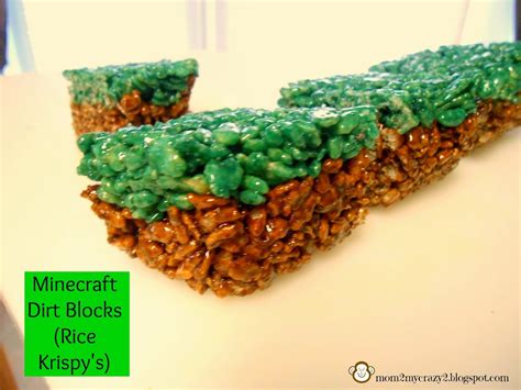 Minecraft Birthday Party Grass Blocks And Creeper Rice Krispy Treats Minecraft Birthday