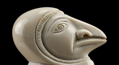 Carved Figure Head Sculpture Detailed Ivory Colored Artistic Creation