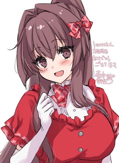 Safebooru 1girl Absurdres Alternate Costume Bow Breasts Brown Eyes