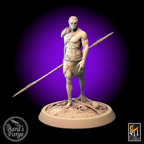 Orc Warrior With Spear 3d Resin Printed 28 32mm Miniature Fantasy