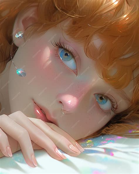 Premium Ai Image Blond Haired Girl With Blue Eyes And Piercings