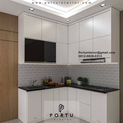 Kitchen Set Design Minimalis Putih Perumahan Villa Rizki Ilhami Kelapa Dua Tangerang Portu