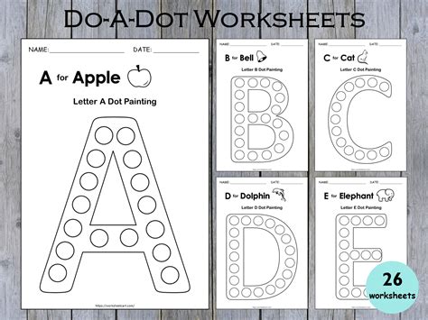 Do A Dots Alphabet Printable Worksheets 26 Dab A Dot Activity