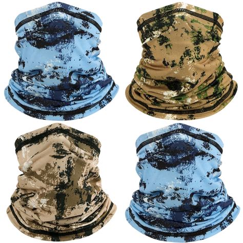 4 Pack Neck Gaiter Face Mask Scarf Masks Bandanas Breathable Outdoor