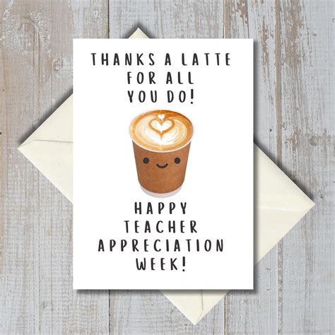 Printable Teacher Appreciation Week Card Thank You Teacher Card