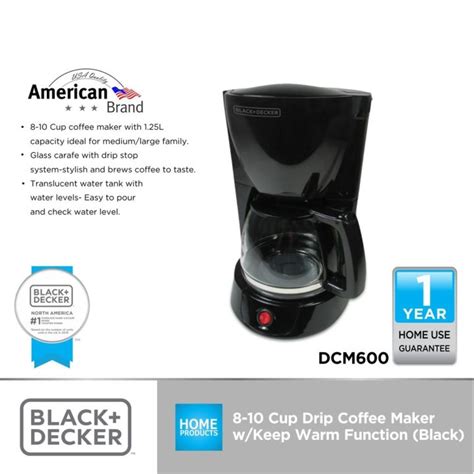 Blackdecker™ Drip Coffee Maker With Keep Warm Function Black Lazada Ph